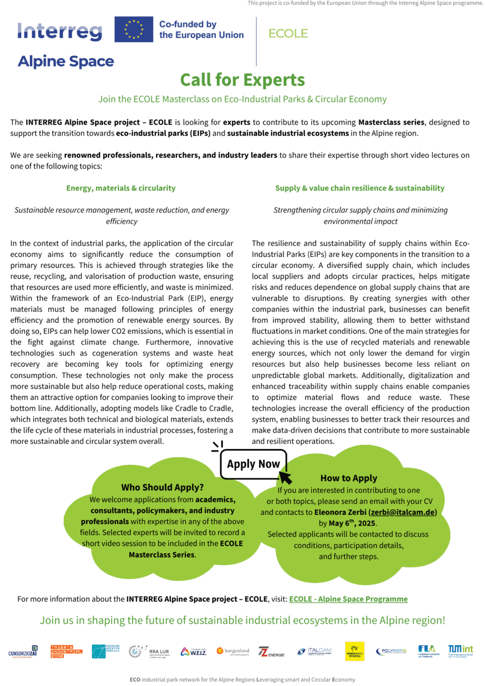 Call for Experts: Share Your Insights for a More Circular and Resilient Industry - Alpine Space ...