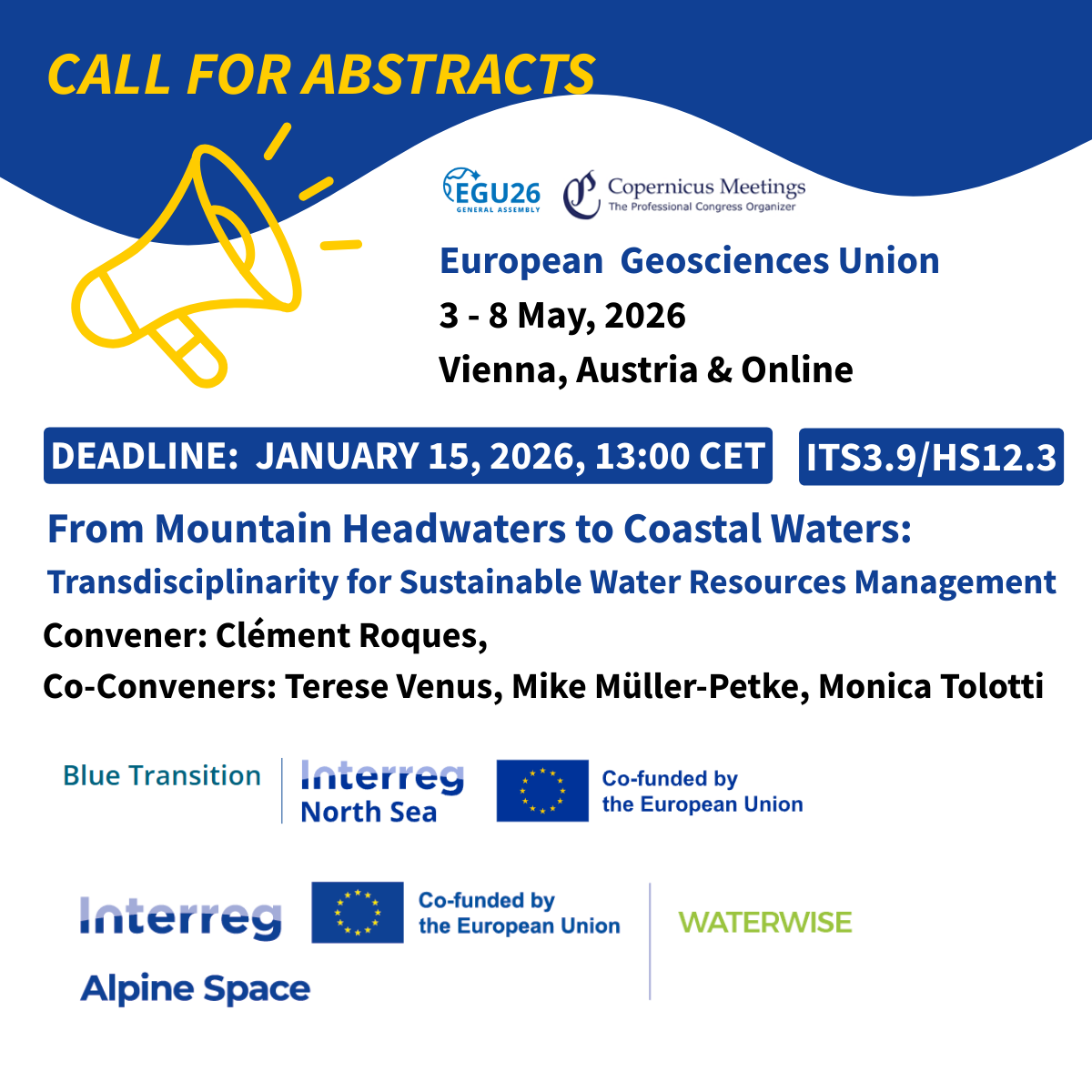 Call for Abstracts for EGU26! - Alpine Space Programme